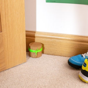 Hand Made Door Stop, Leather Twist and Wood Door Stop, Colorful Door ...