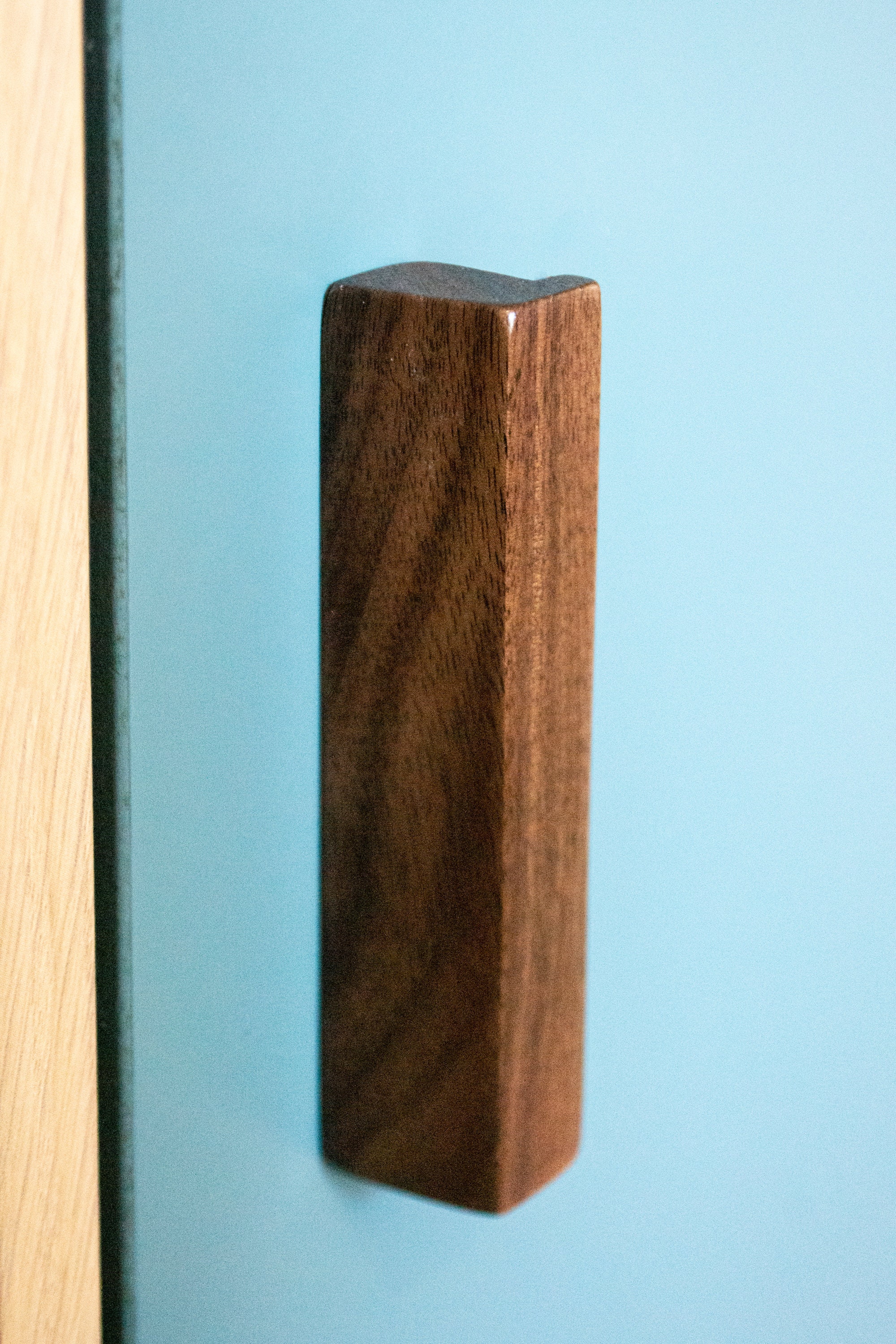 Handmade Walnut Wood Drawer Handles, Minimalist Modern Wood Drawer Pull ...