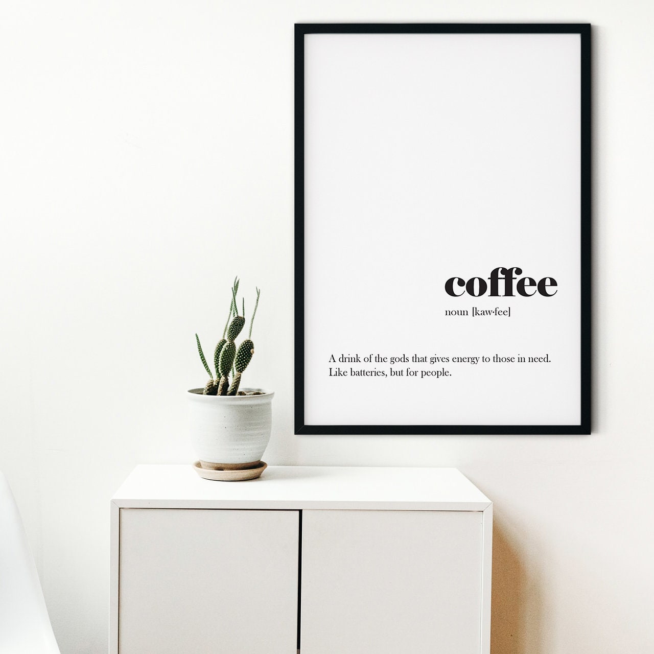 Framed Coffee Definition Print Coffee Quote Word Definition | Etsy
