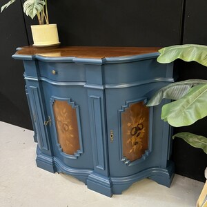 Upcycled Hand Painted Navy Blue Buffet Sideboard, Drinks Cabinet - Etsy