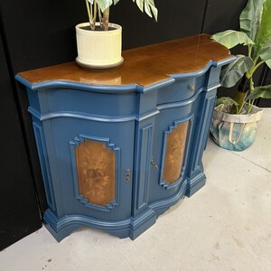 Upcycled Hand Painted Navy Blue Buffet Sideboard, Drinks Cabinet - Etsy