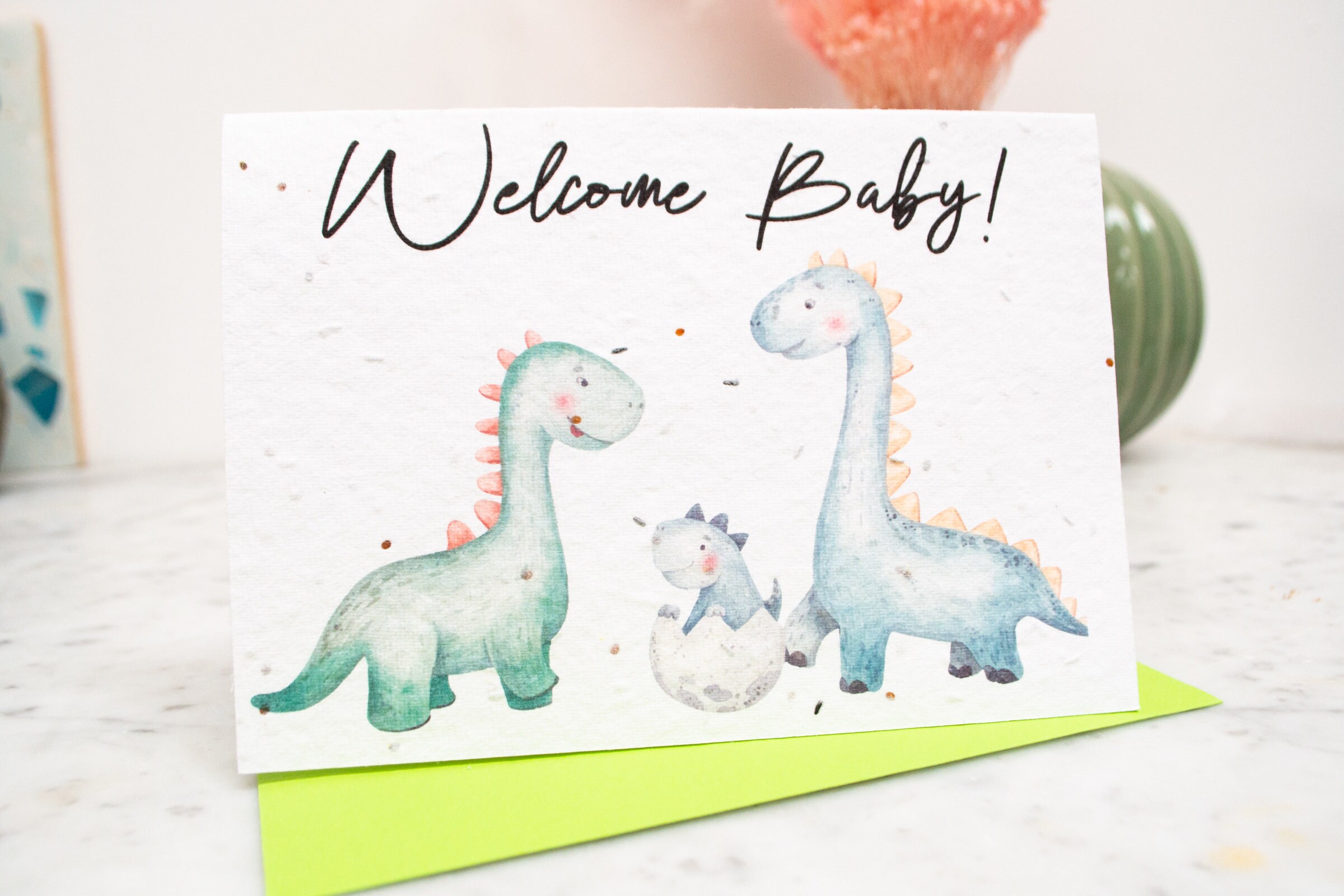 New Baby Dinosaurs Plantable Seed Paper Card - Etsy