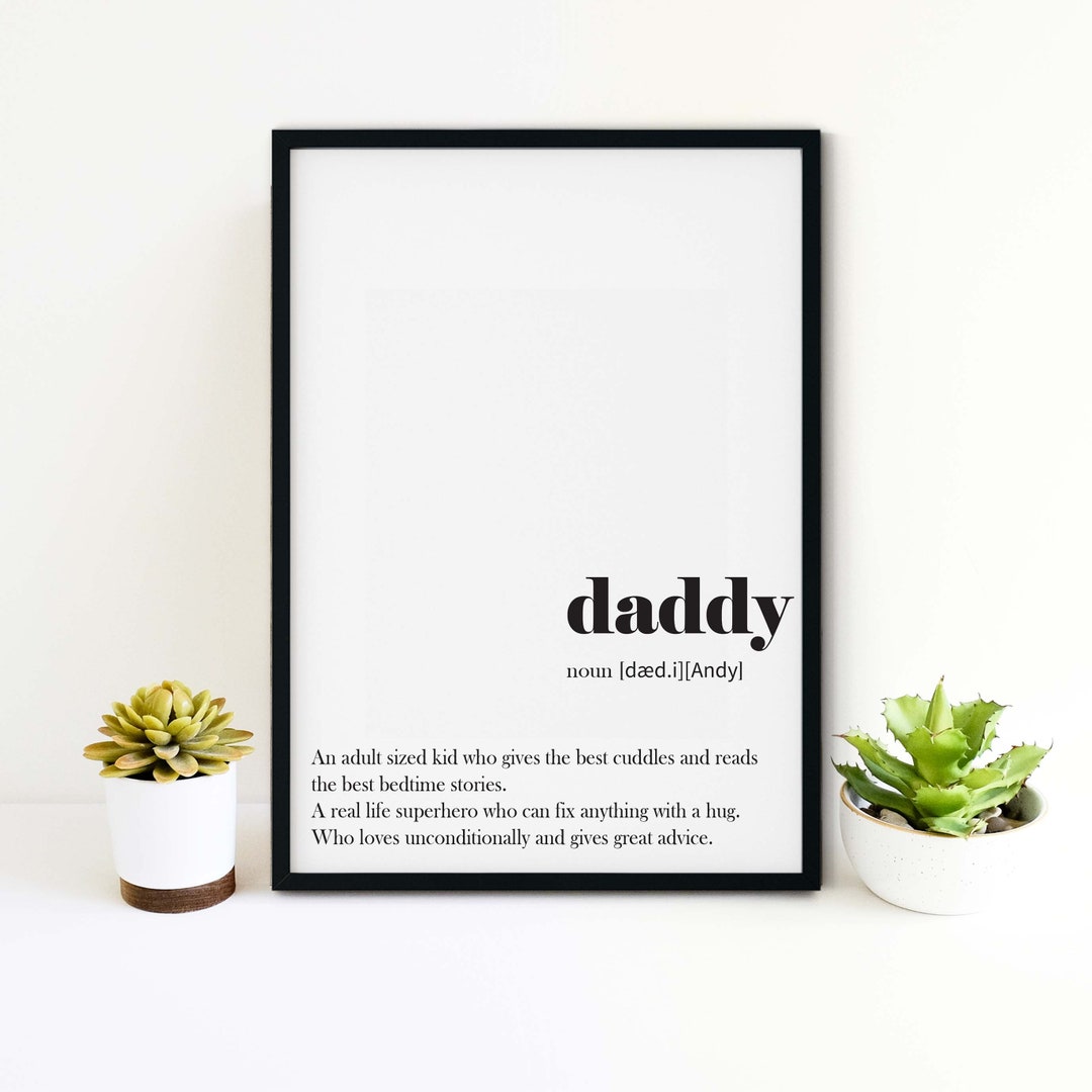 Framed Daddy Definition Print, Fathers Day Gift From Kids, Father ...