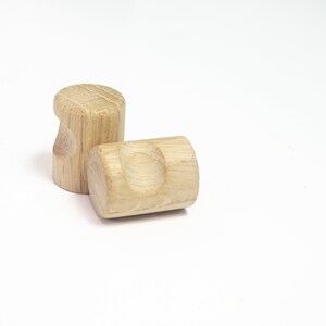 Small Oak Wood Knob, Minimalist Handle Modern Cabinet Pulls, Wooden ...