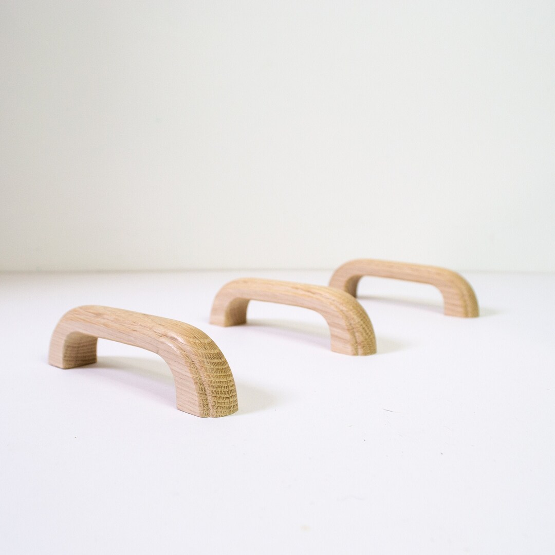 Oak Wood Retro Drawer Handles, Minimalist Handle Modern Cabinet Pulls ...