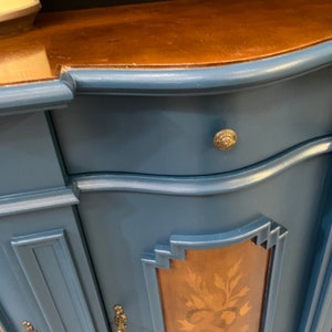 Upcycled Hand Painted Navy Blue Buffet Sideboard Drinks - Etsy
