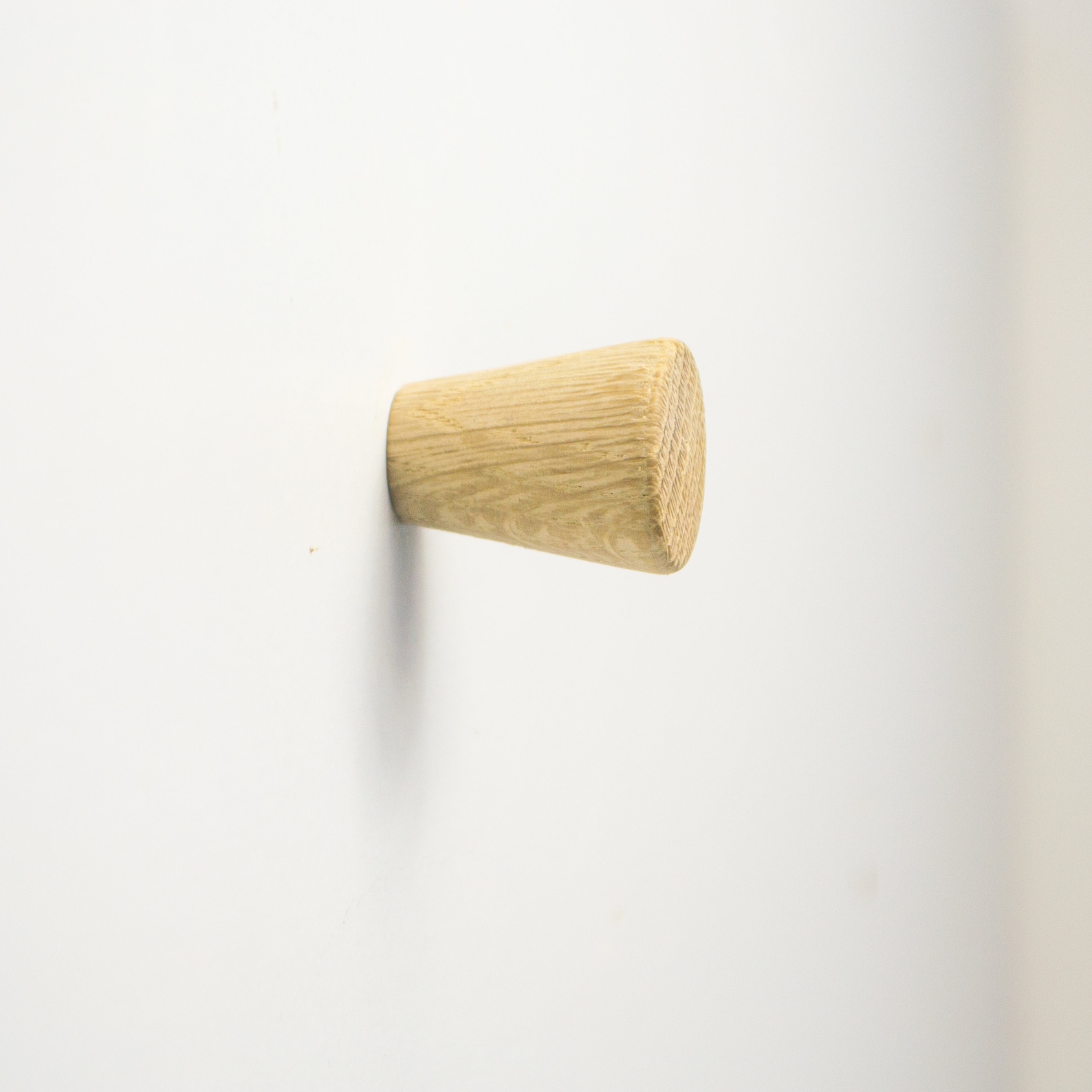 Small Flared Oak Wood Knob, Minimalist Handle Modern Cabinet Pulls ...
