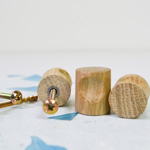 Small Oak Wood Knob, Minimalist Handle Modern Cabinet Pulls, Wooden ...