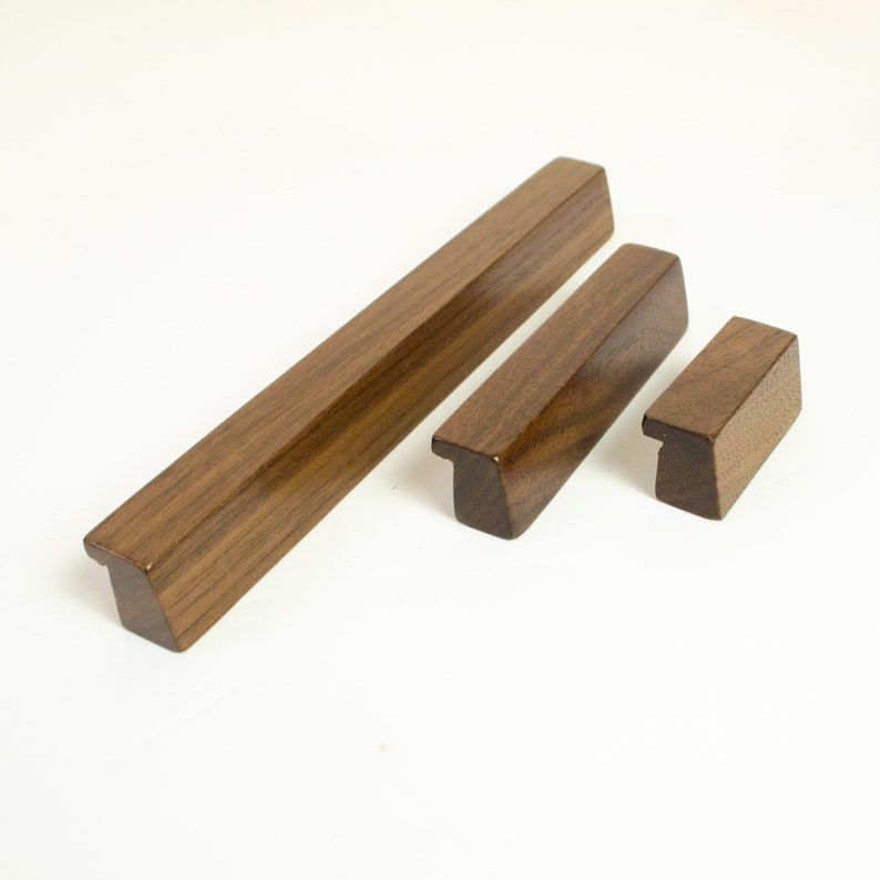 Handmade Walnut Wood Drawer Handles Minimalist Modern Wood - Etsy