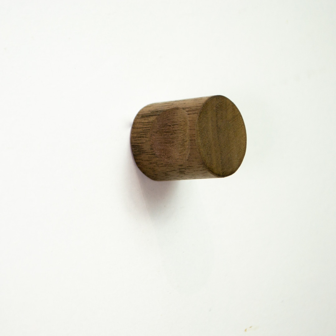 Small Walnut Wood Knob, Minimalist Handle Modern Cabinet Pulls, Wooden ...