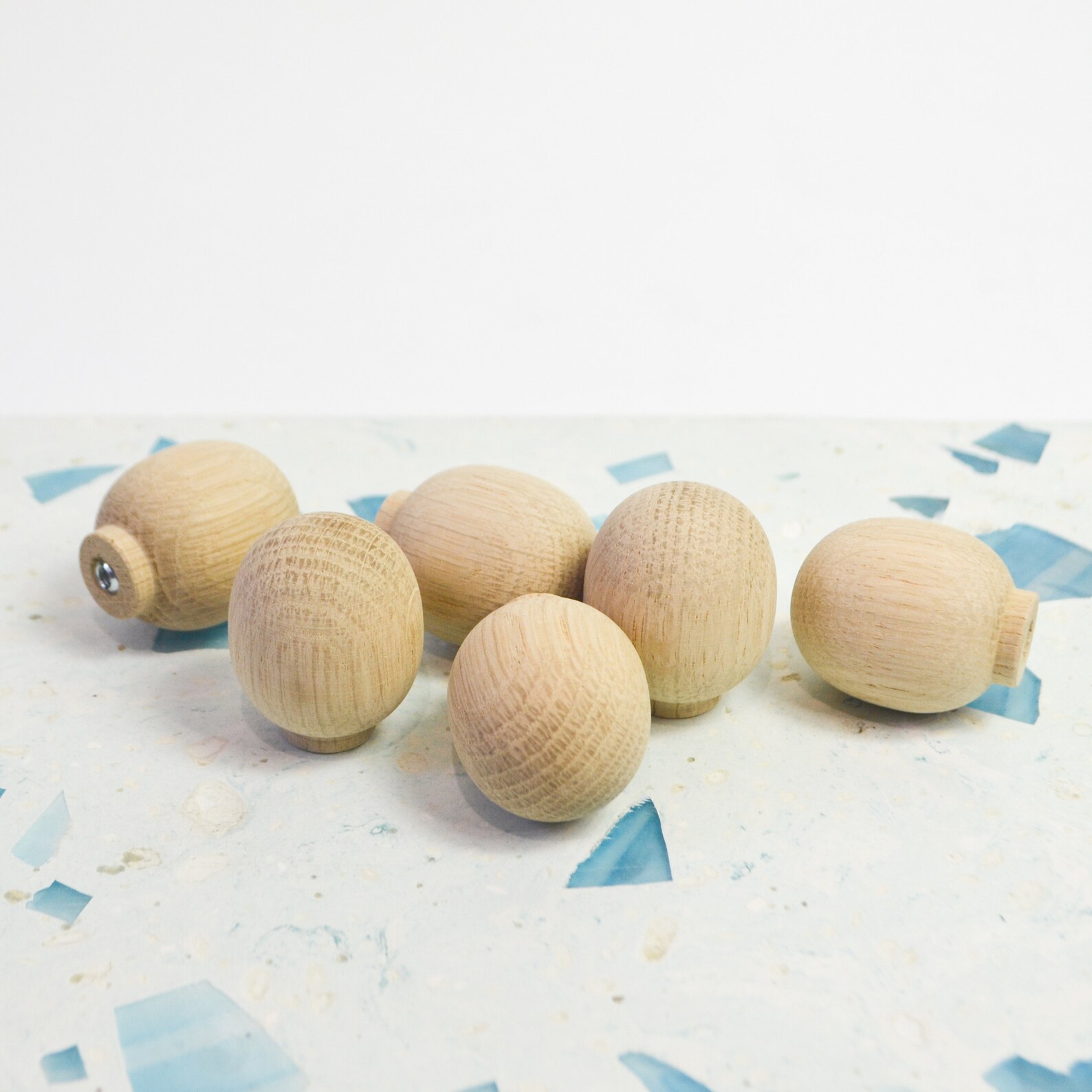 Small Oval Oak Wood Knob, Minimalist Handle Modern Cabinet Pulls ...