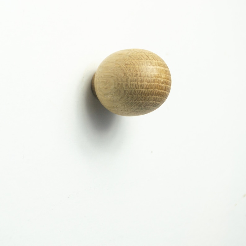 Small Oval Oak Wood Knob, Minimalist Handle Modern Cabinet Pulls ...