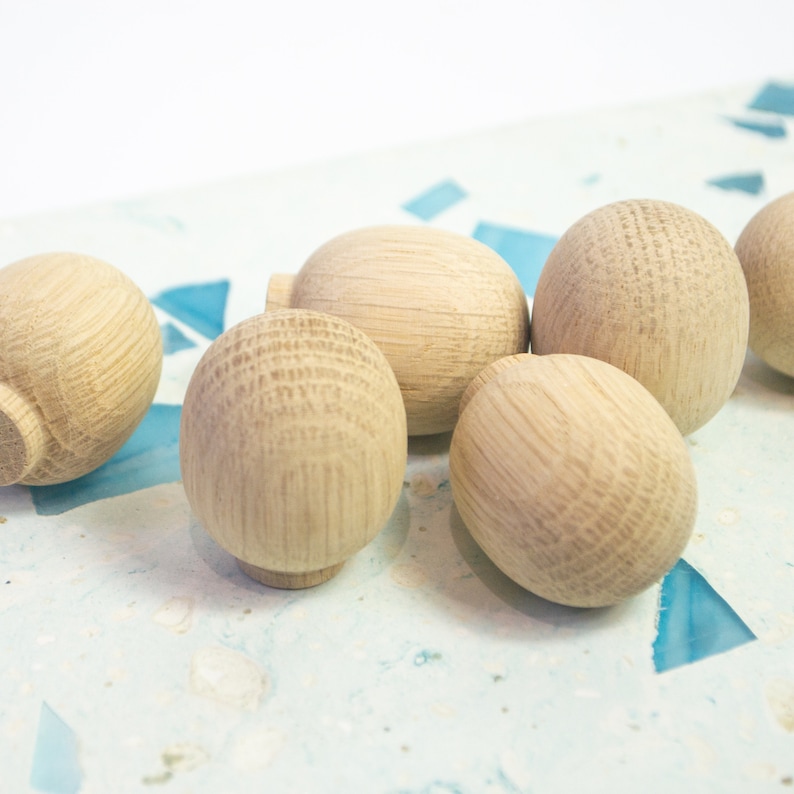 Small Oval Oak Wood Knob, Minimalist Handle Modern Cabinet Pulls ...