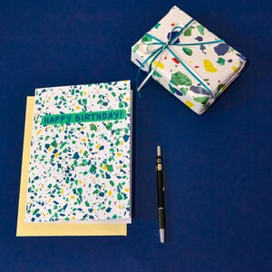 Happy Birthday White Terrazzo Birthday Card, Dad Birthday Card, Female ...