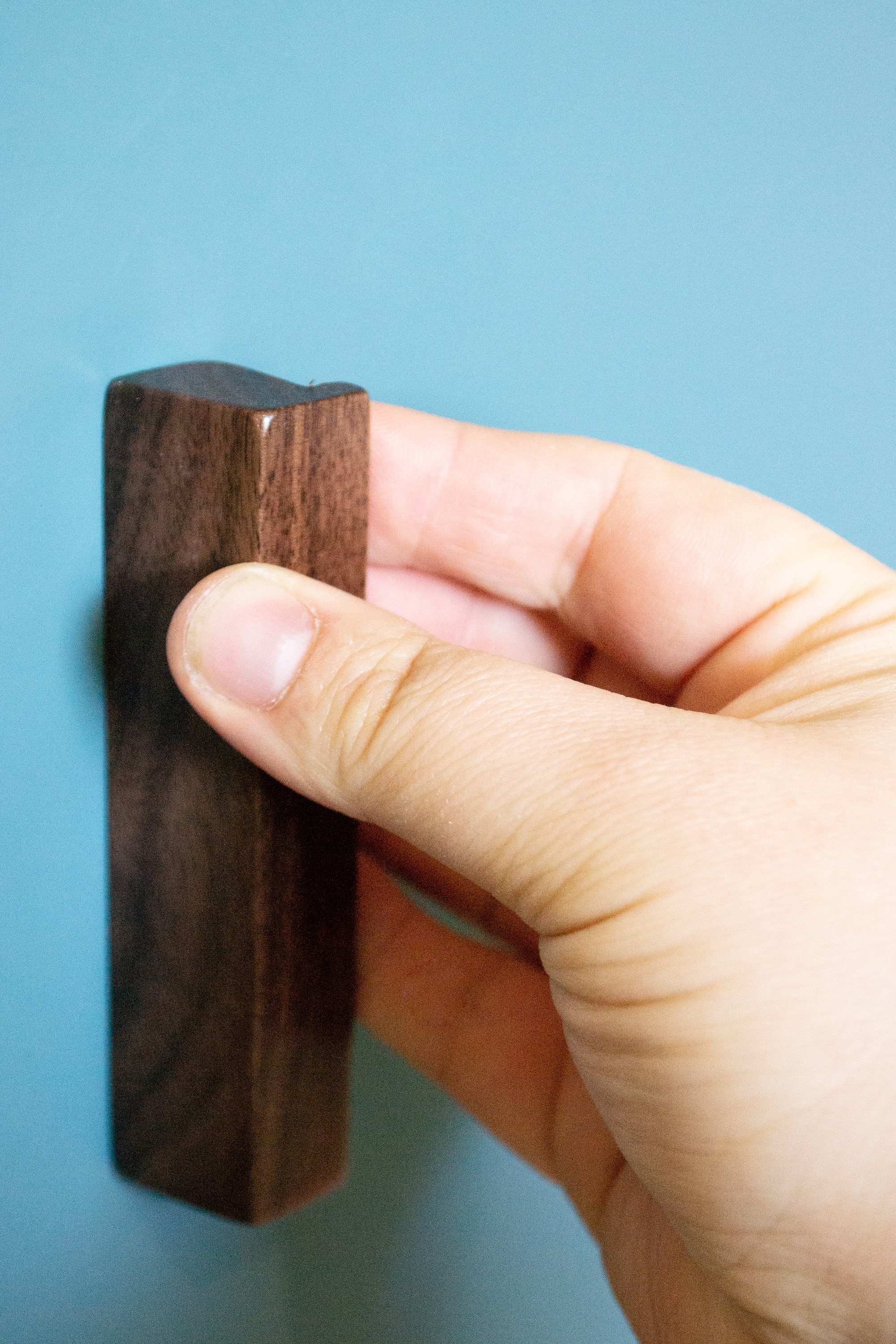 Handmade Walnut Wood Drawer Handles, Minimalist Modern Wood Drawer Pull ...