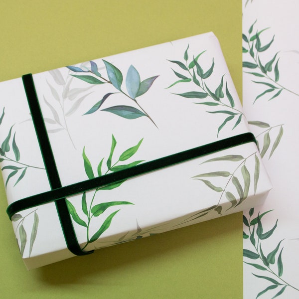 Green and White Wrapping Paper - Etsy