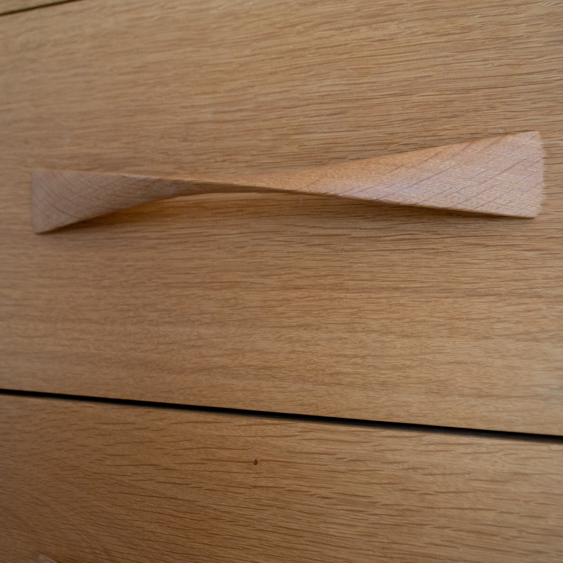 Twisted Oak Wood Drawer Handles Minimalist handle Modern | Etsy