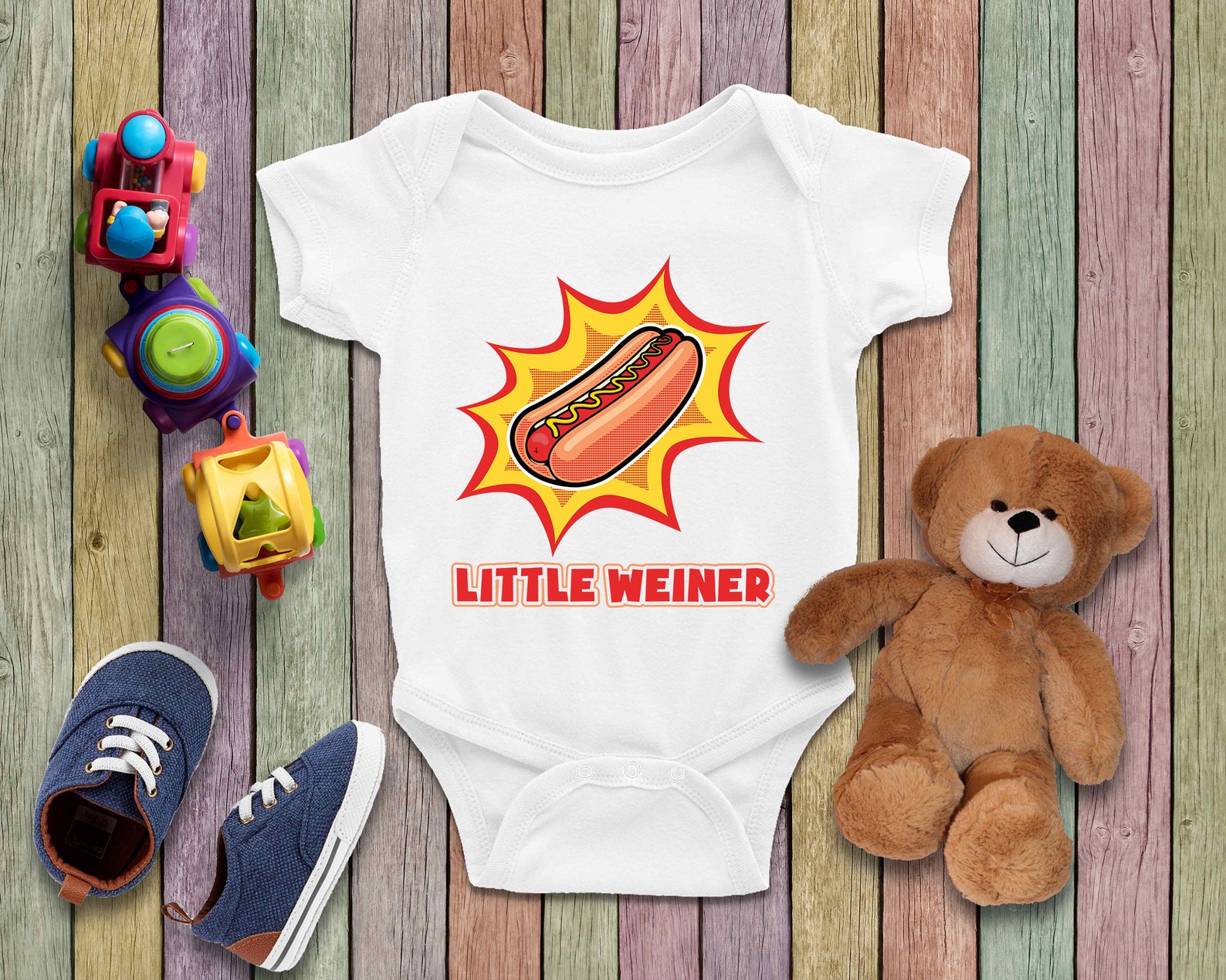 Cute Funny Little Weiner Hot Dog Baby Bodysuit Gifts for | Etsy