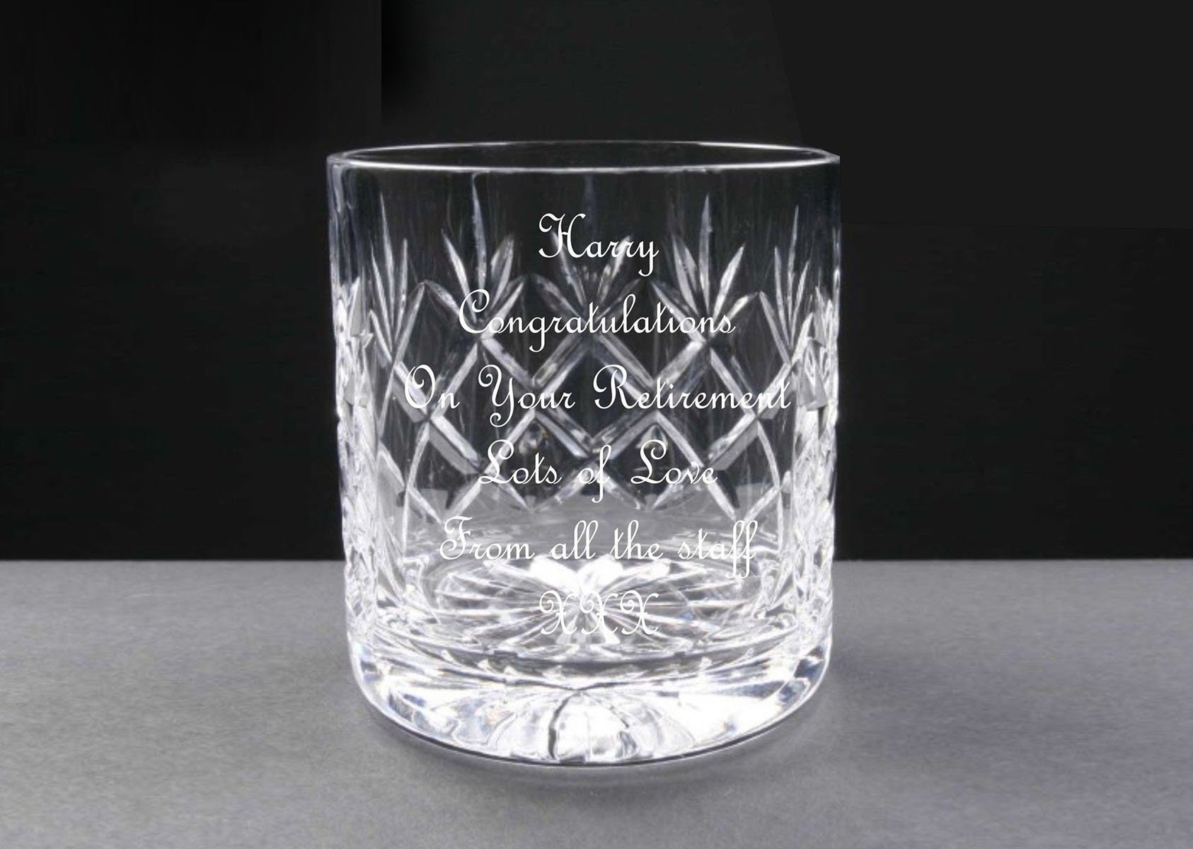 Personalised Engraved Cut Crystal Whiskey Tumbler Glass Etsy Uk