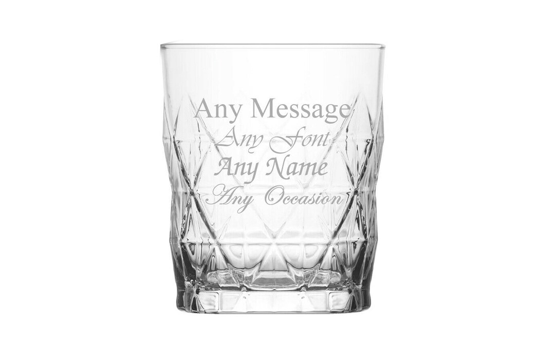 Personalised Engraved Crystal Whiskey Tumbler Glass Fancy Etsy Uk