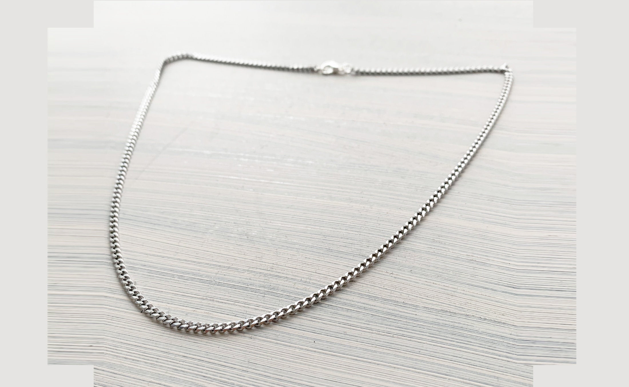 Connell Style 2mmx3mm Stainless Steel Silver Curb Chain Necklace ...