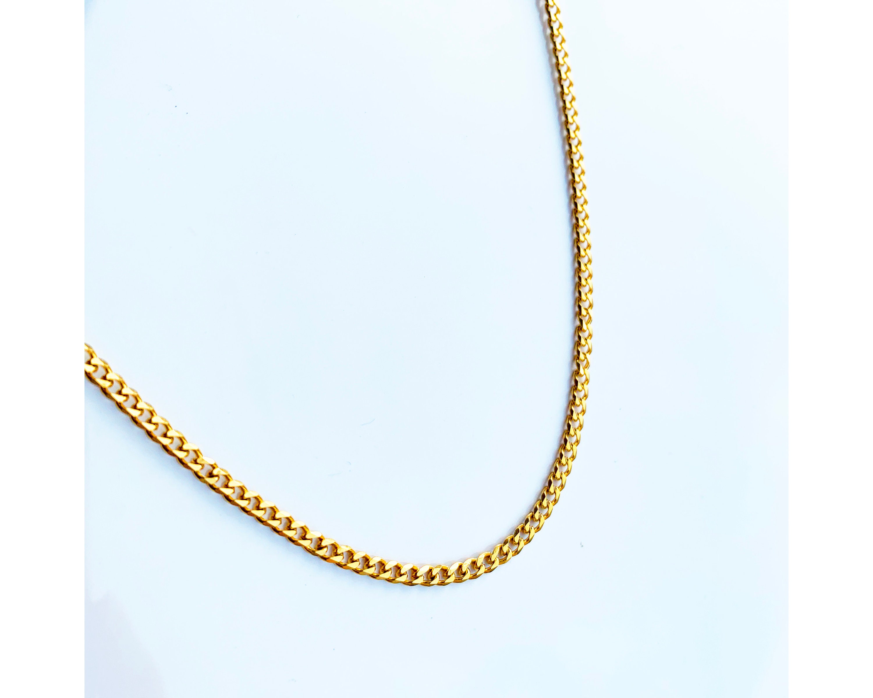 Gold Stainless Steel Curb Chain 3mm Connell Style Necklace | Etsy