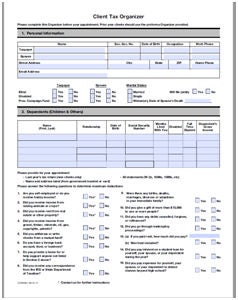 Standard Client Tax Organizer INSTANT PDF DOWNLOAD - Etsy