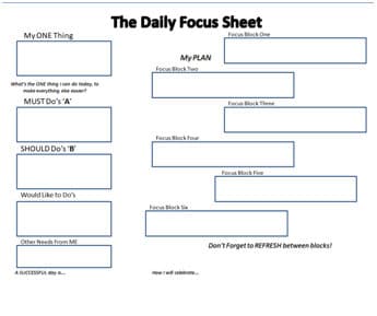 Daily Focus Sheet - Etsy