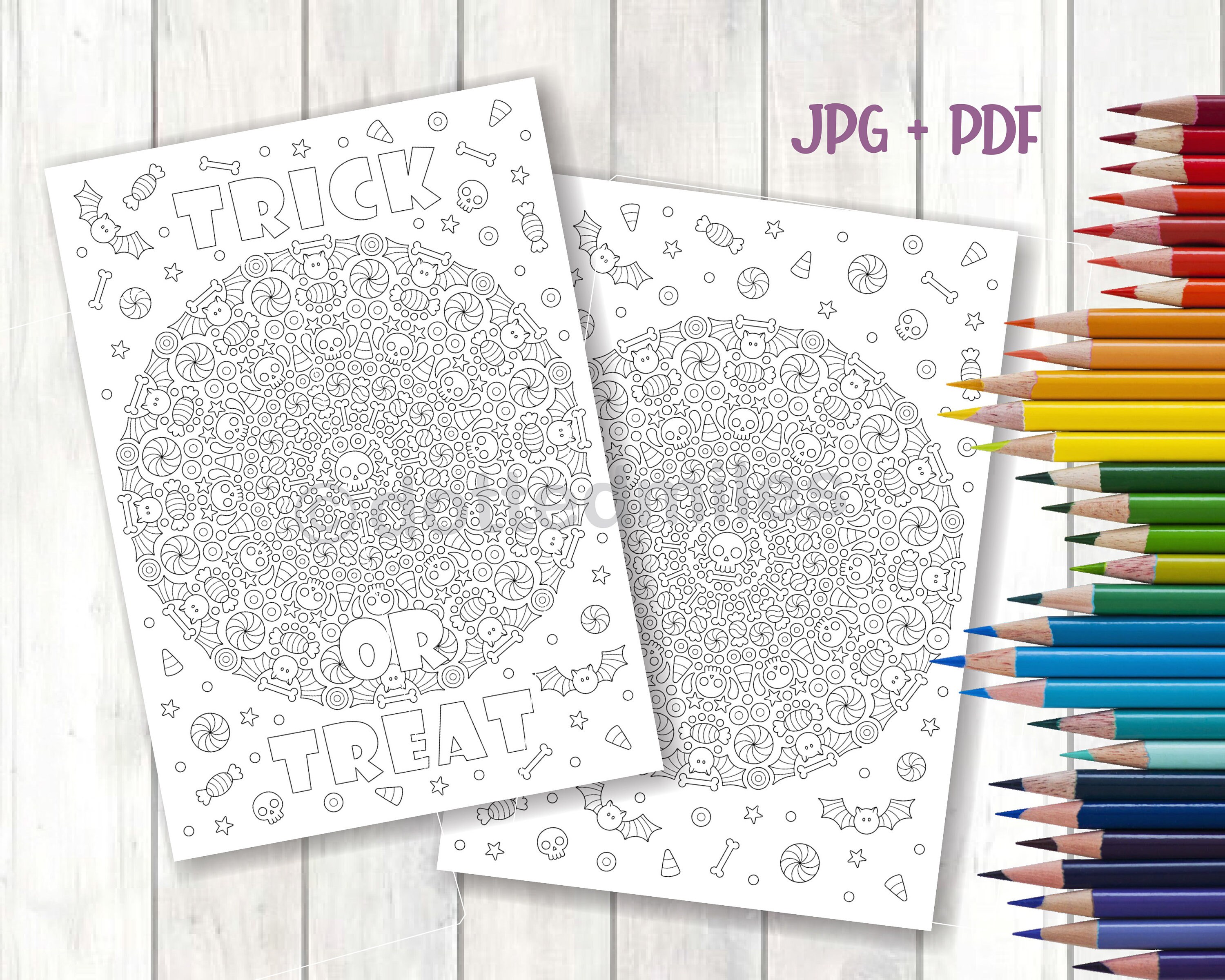 Printable Halloween Mandala Colouring Page for Kids and Adults Coloring ...