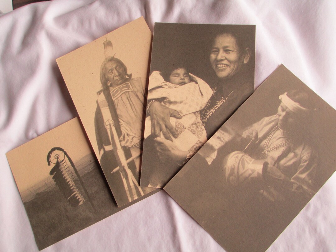 4 Vintage Native American Indian Postcards. Native American Indian Art. Cards. Indian Pottery ...