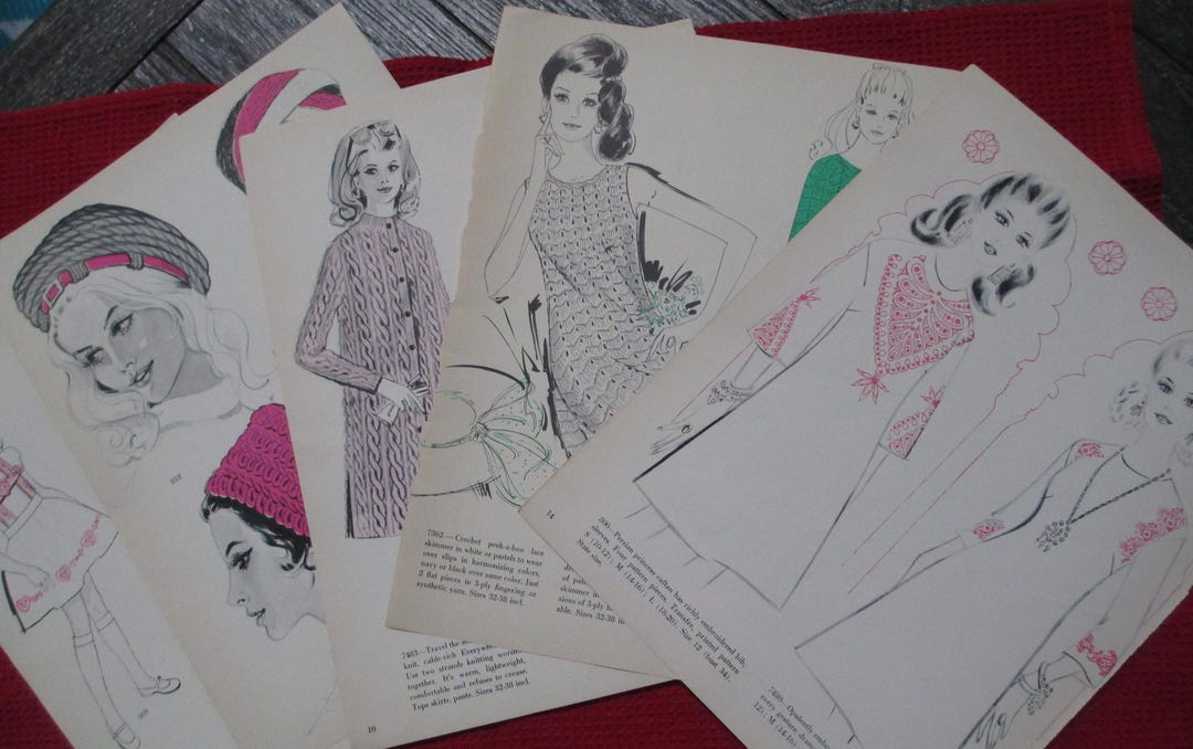 1960s Fashion Design Pattern Pages: Vintage Paper Ephemera - Etsy