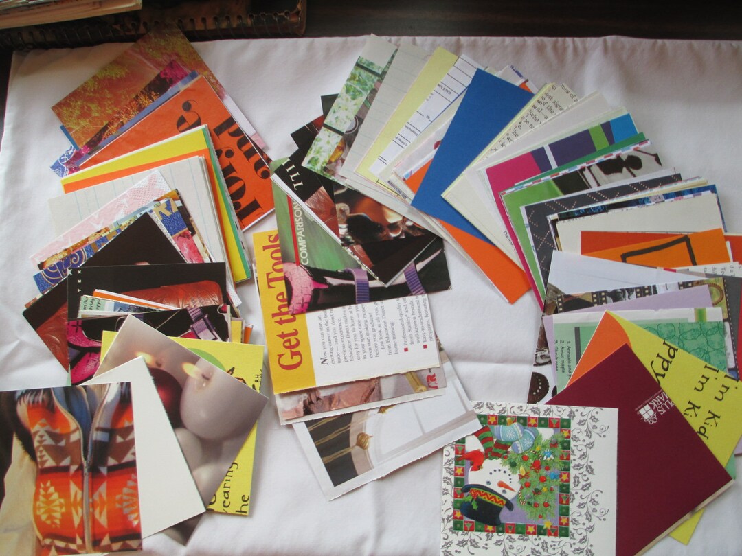 4x4 Squares of Vintage and New Mixed Paper Scrap Pack. 75 Assorted ...