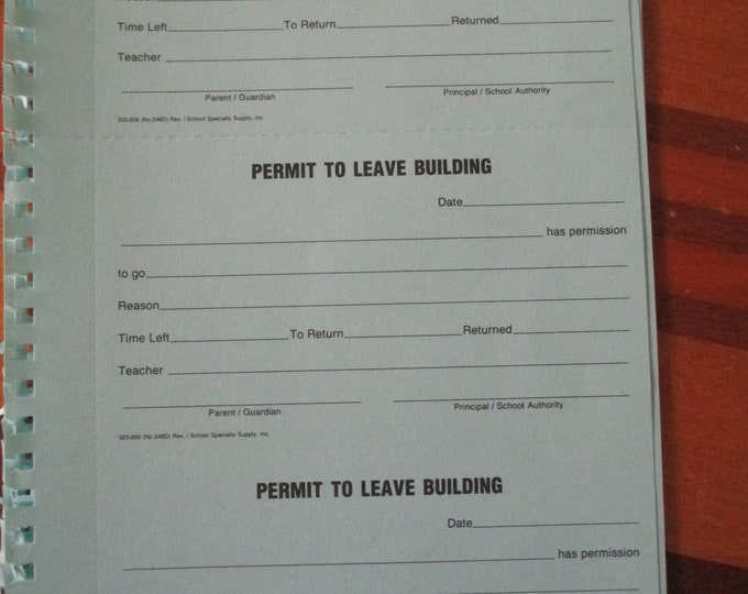 School Permit to Leave Building Pages. Set of 5 Pages. Card Making ...