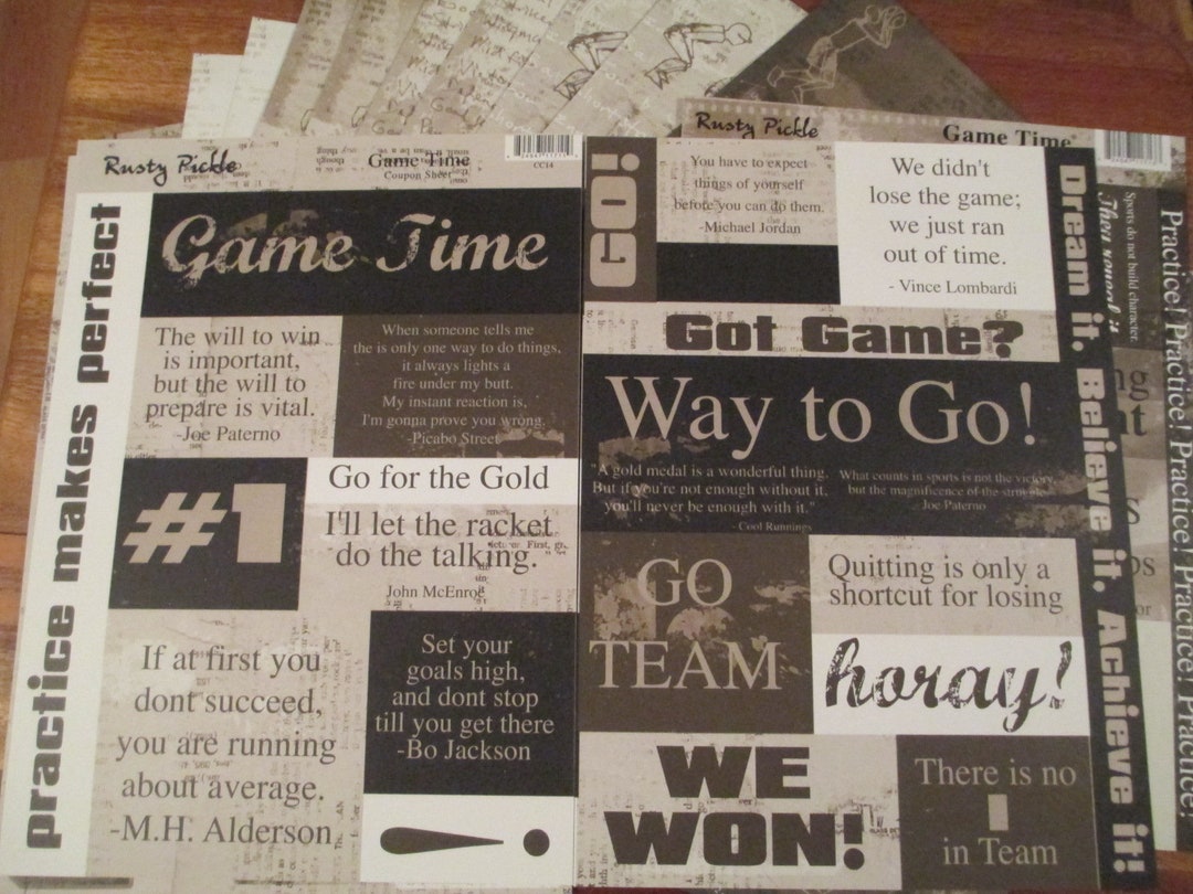 Rusty Pickle Game Time Scrapbook Paper Set: Sports Theme (70+ Pieces ...