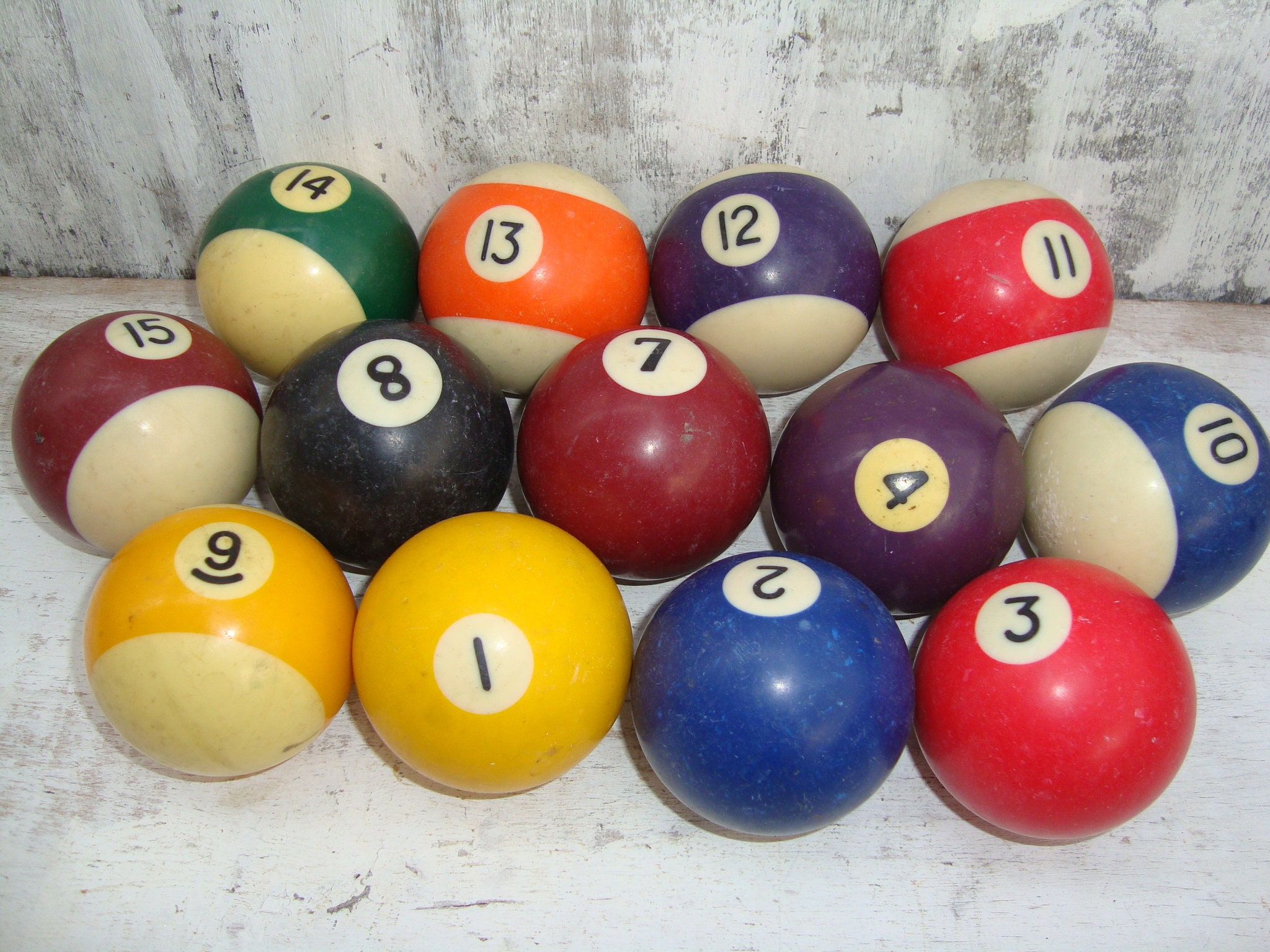 Vintage Pool Balls Billiard Ballsset of 13 - Etsy