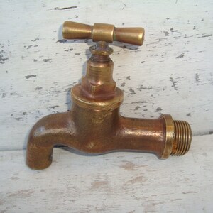 Vintage Brass Water Tap - Old Water Tap 1960s - Vintage Brass Water ...