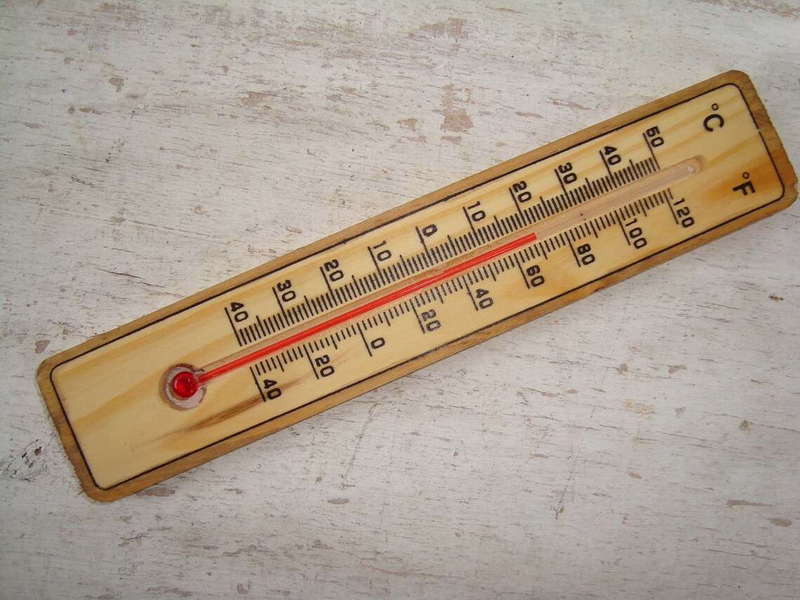 Vintage Thermometer Thermometer Wooden Thermometer | Etsy