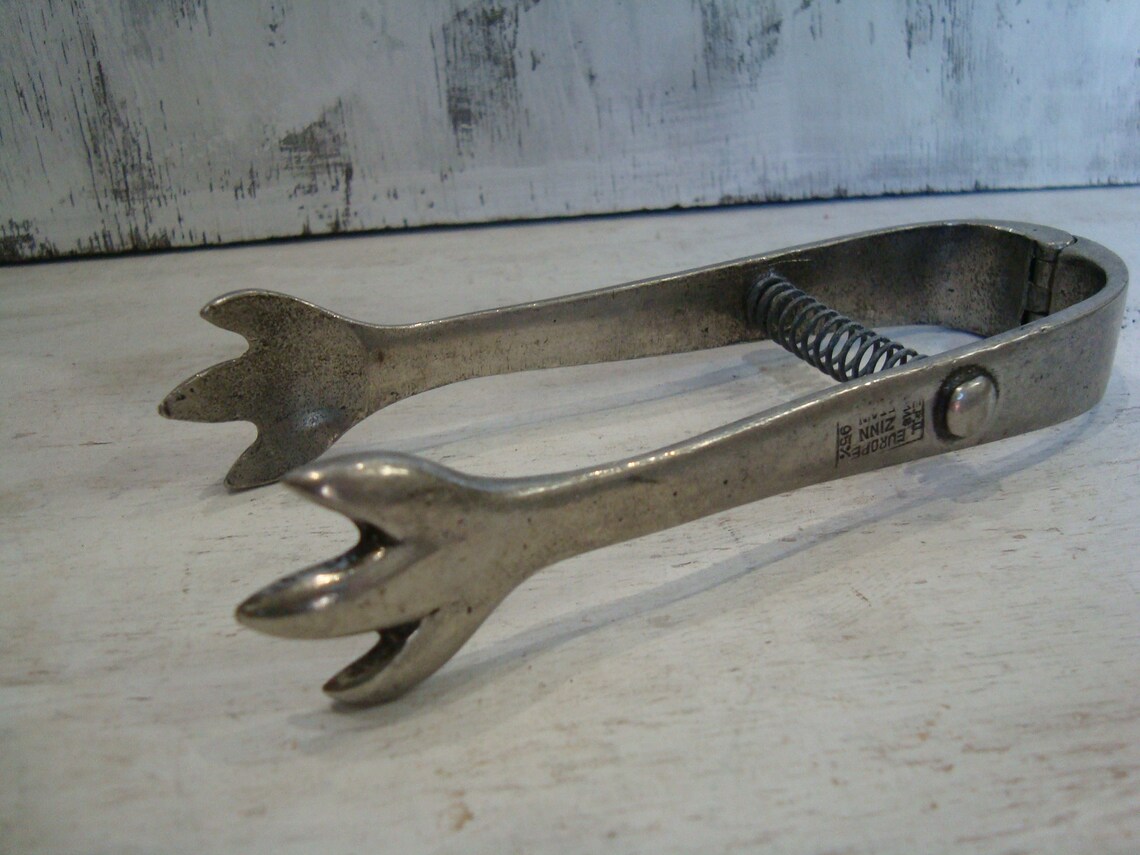 Vintage Metal Tongs, Metal Bar Tongs, Salad Tongs, Cookie Tongd, Cake ...