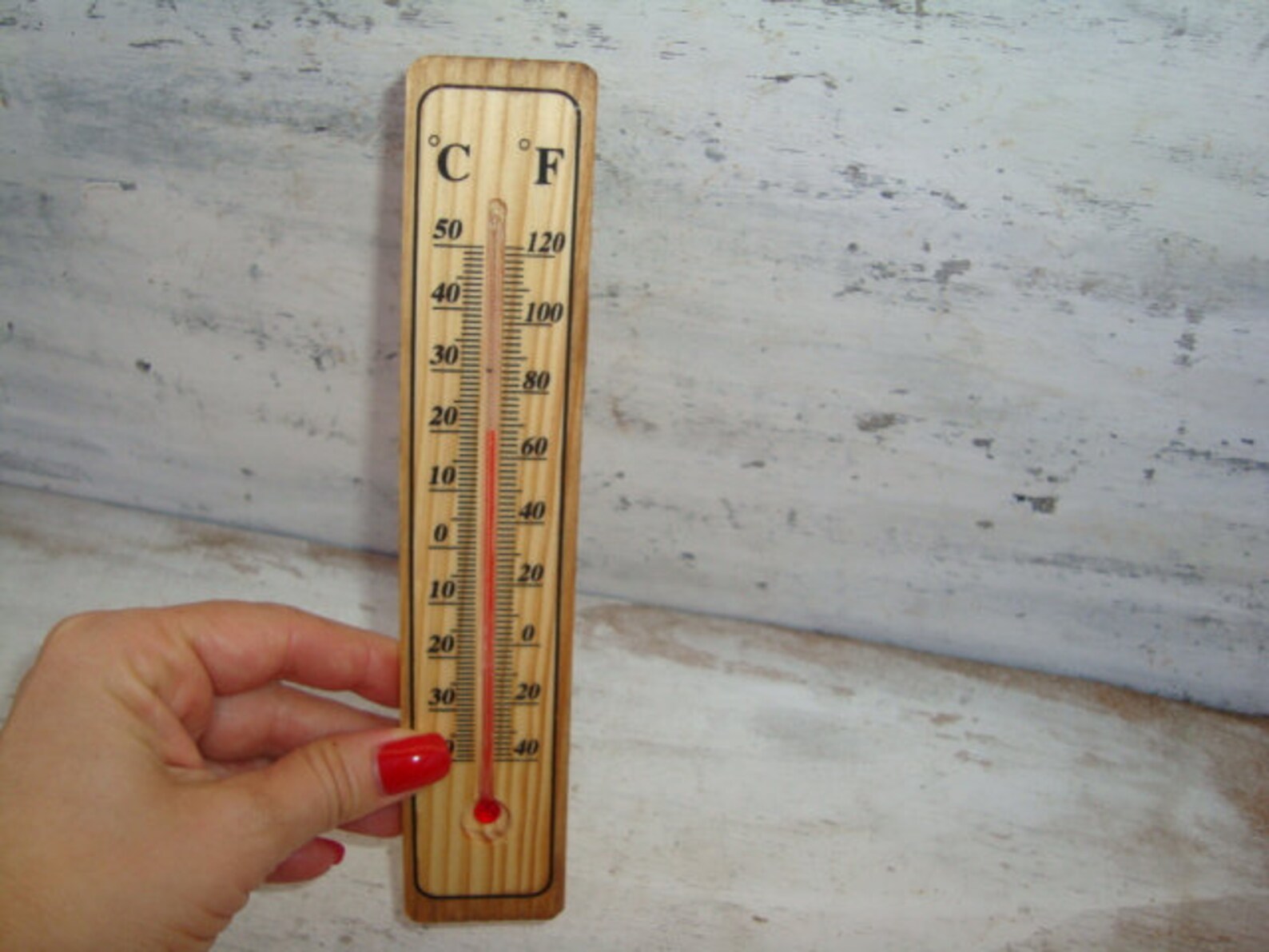 Vintage Thermometer Wood Old Thermometer Wooden Thermometer Indoor ...