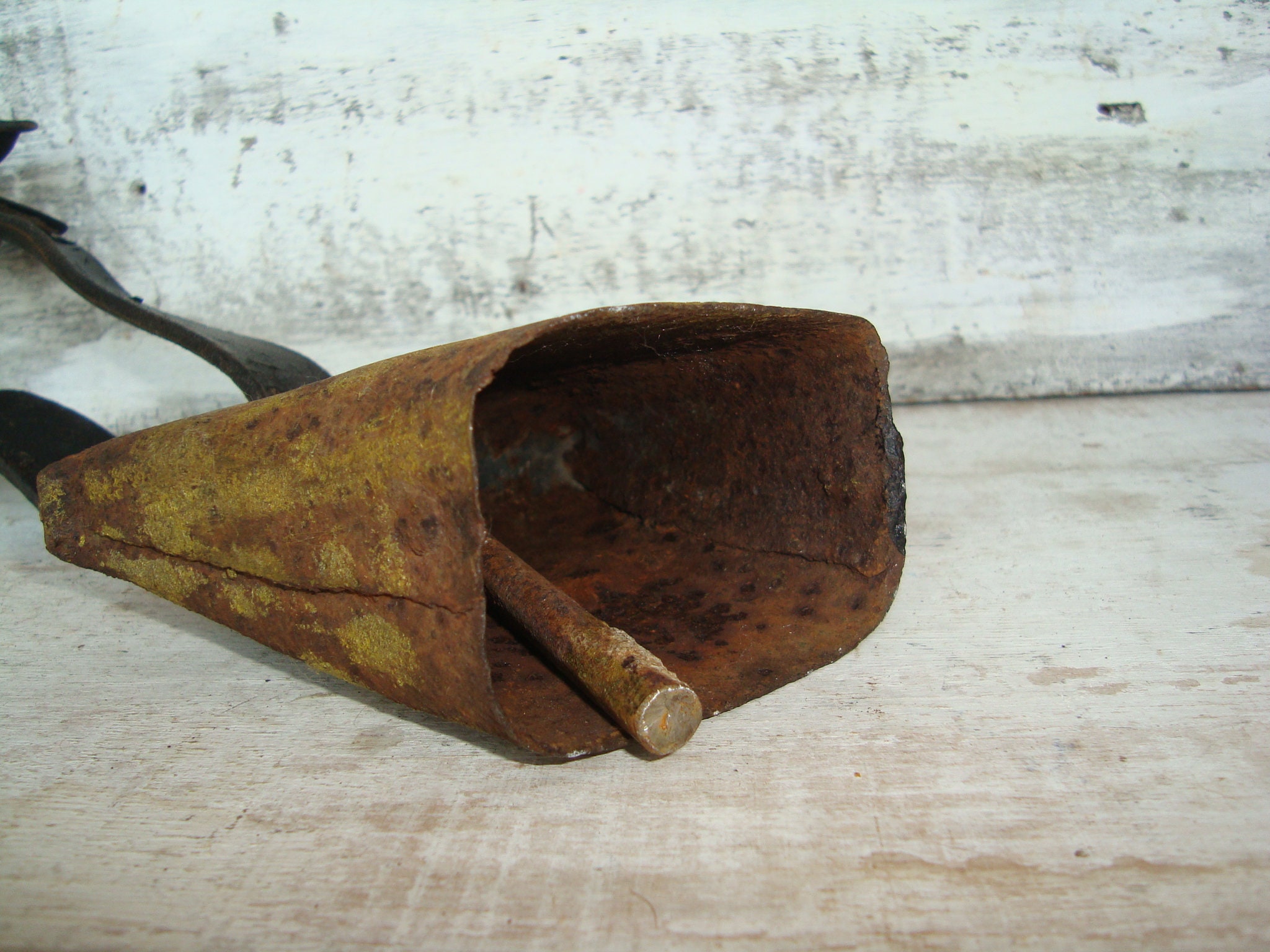 Vintage Cow Bell, Large Cow Bell With Strap, Handmade Primitive Bell ...