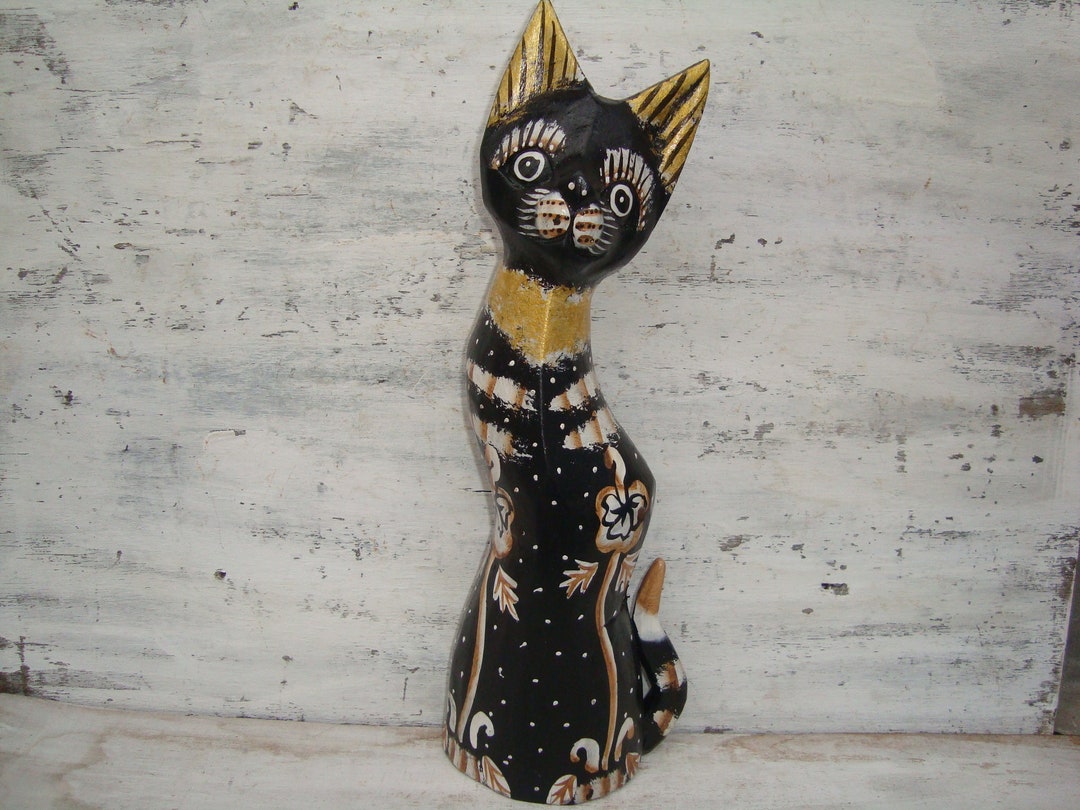 Shabby Chic Cat Figurine,cat Decor,cat Gift, Cat Figurine,cat Statue ...