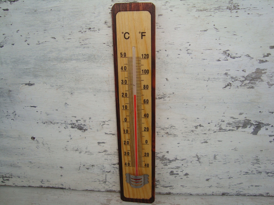Vintage Thermometer - Wood Old Thermometer - Wooden Thermometer ...
