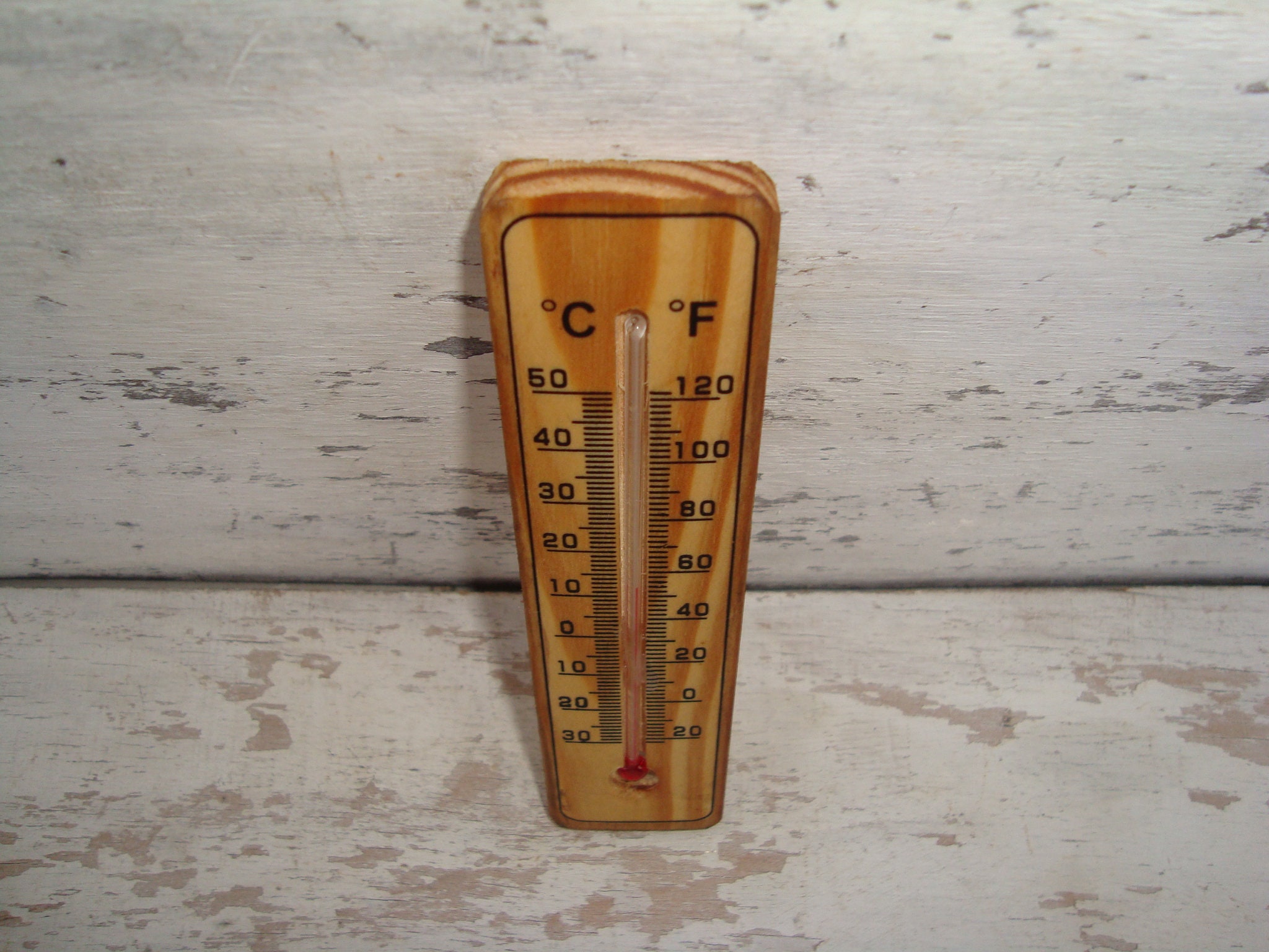 Vintage Thermometer Wood Old Thermometer Wooden - Etsy