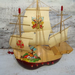 Old Wooden Model Ship Wooden Sailing Boat Model Ship Model - Etsy