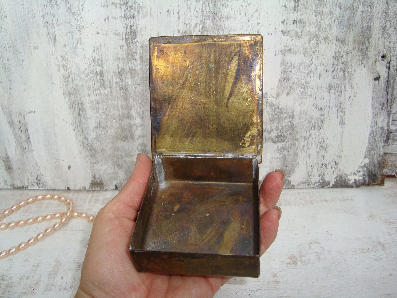 Antique Brass Box, Antique Brass Box, Antique Small Brass Box - Etsy
