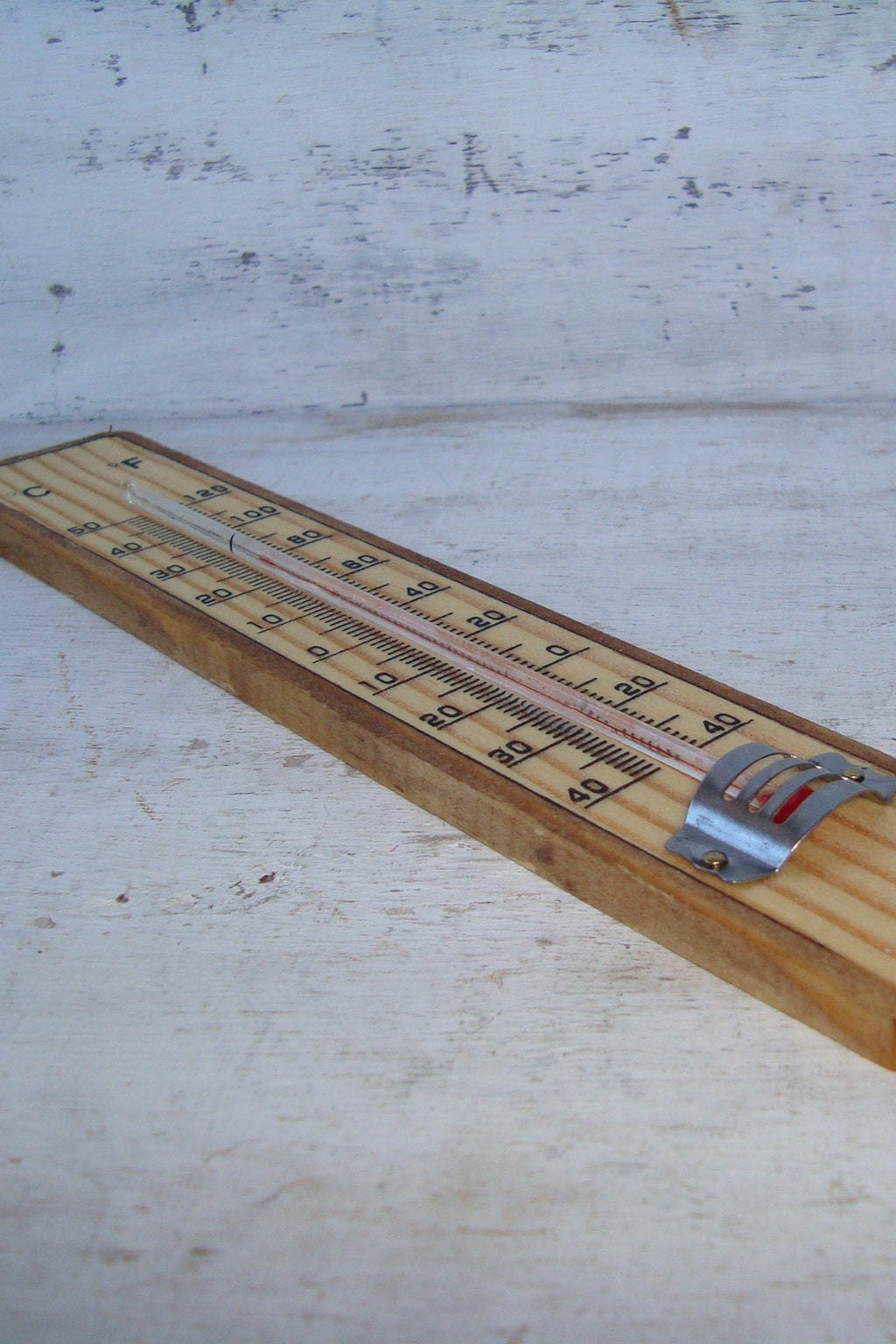 Vintage Thermometer Wood Old Thermometer Wooden - Etsy