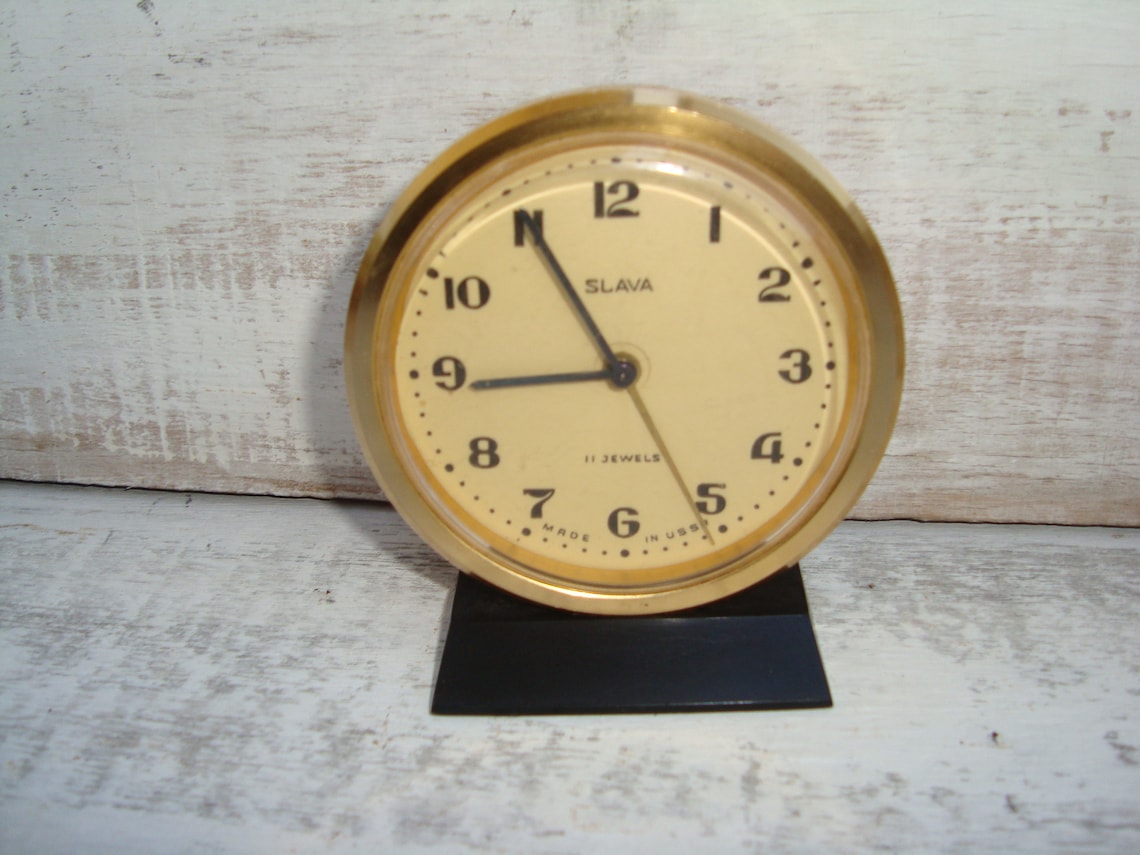 SLAVA Clock - Vintage Soviet Alarm Clock - Gift Idea - USSR Clock ...