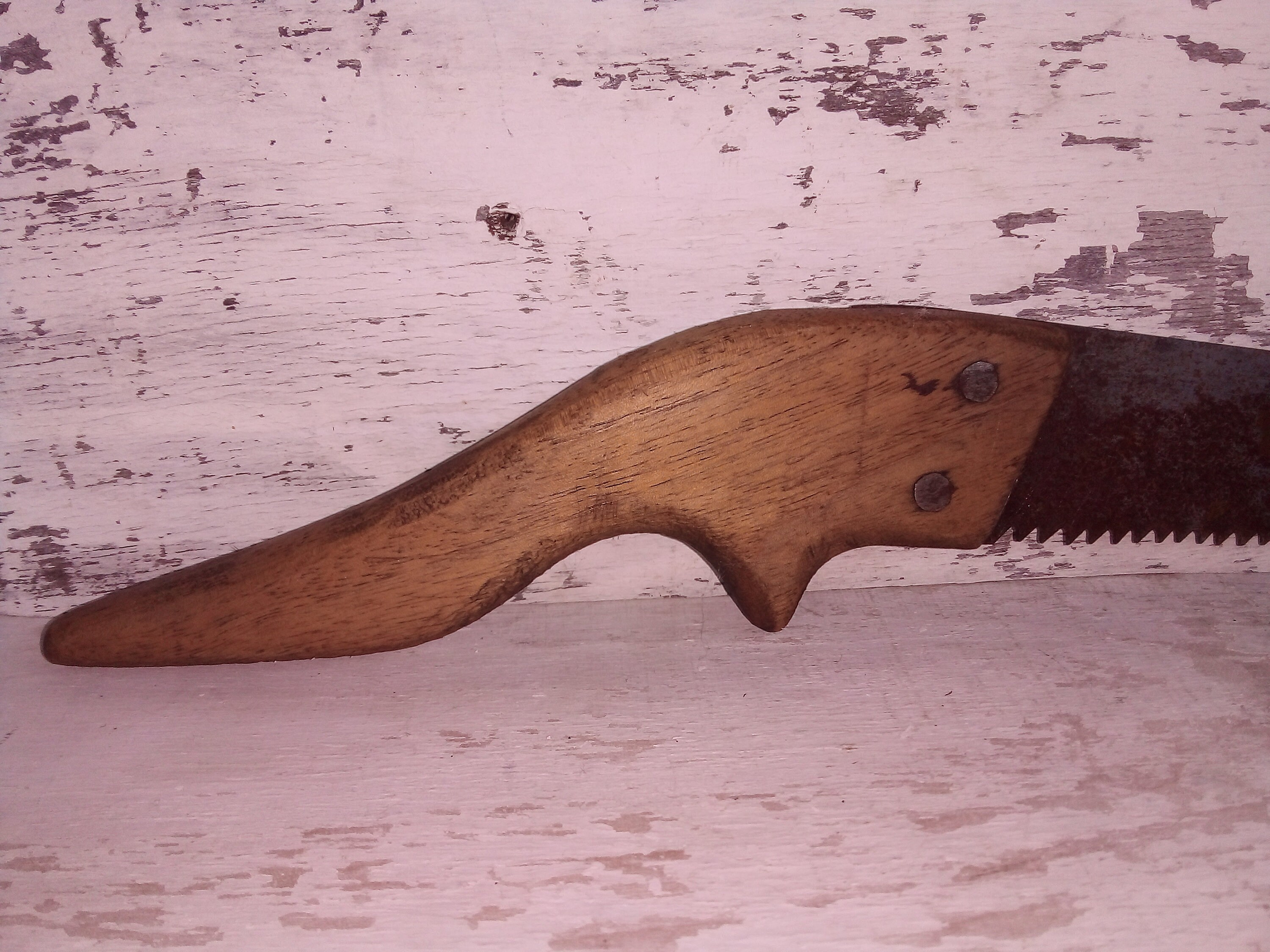 Vintage Hand Saw Beautiful Rustic Wooden Handle Iron Saw - Etsy