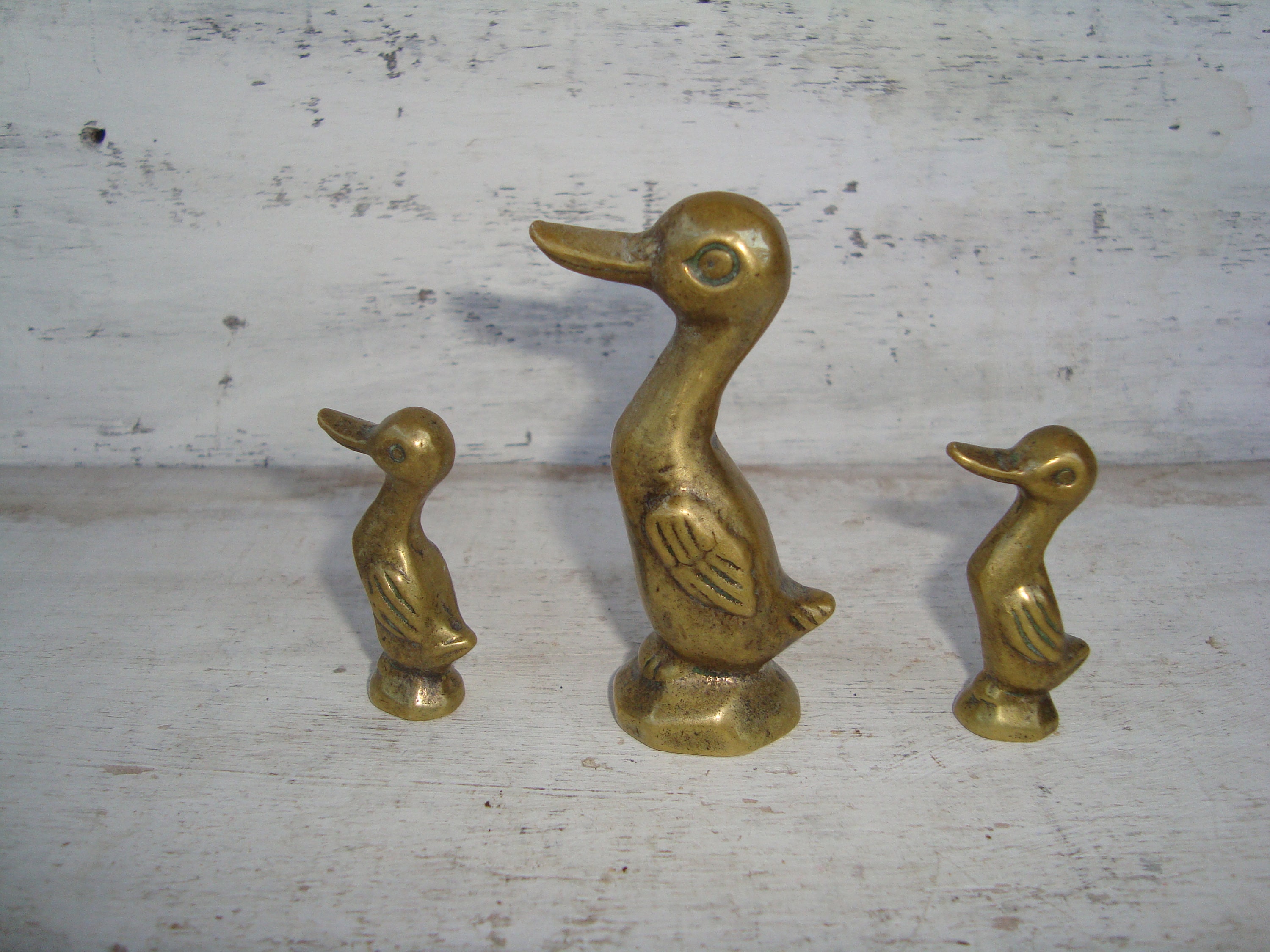 Vintage brass Animal Ducks Duck baby Family Figurines Set - Etsy