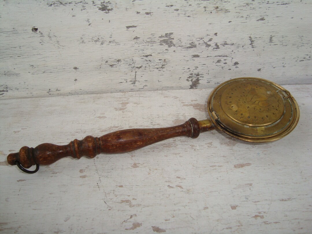 Old Brass Censer, Vintage Handmade Censer With Wooden Handle, Brass ...